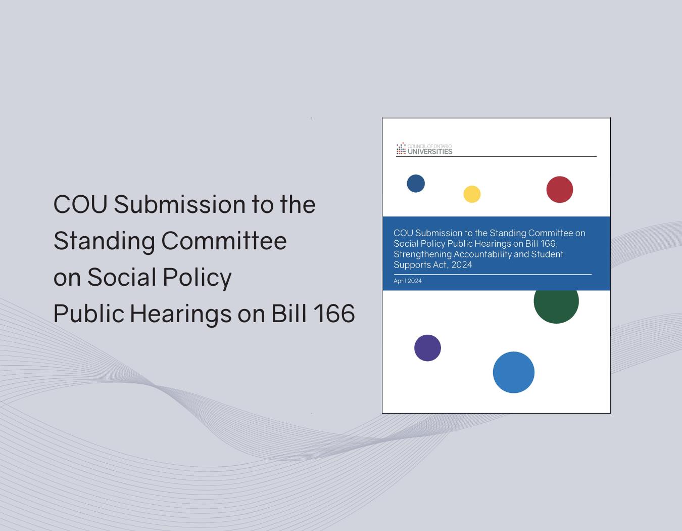 COU Submission to the Standing Committee on Social Policy Public ...